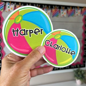 Summer Pool Editable Name Tags for Bulletin Board, Student Desk, Cubby ...