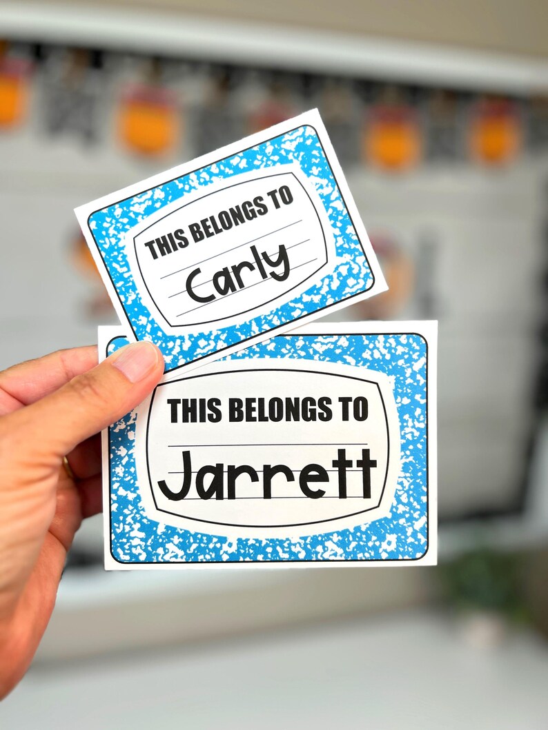 Composition Notebook Editable Name Tags for Classroom Decor Bulletin ...