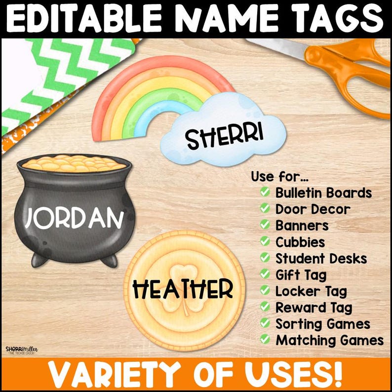 St. Patrick's Day Bulletin Board Kit, March Decor Bundle, Spring Door ...