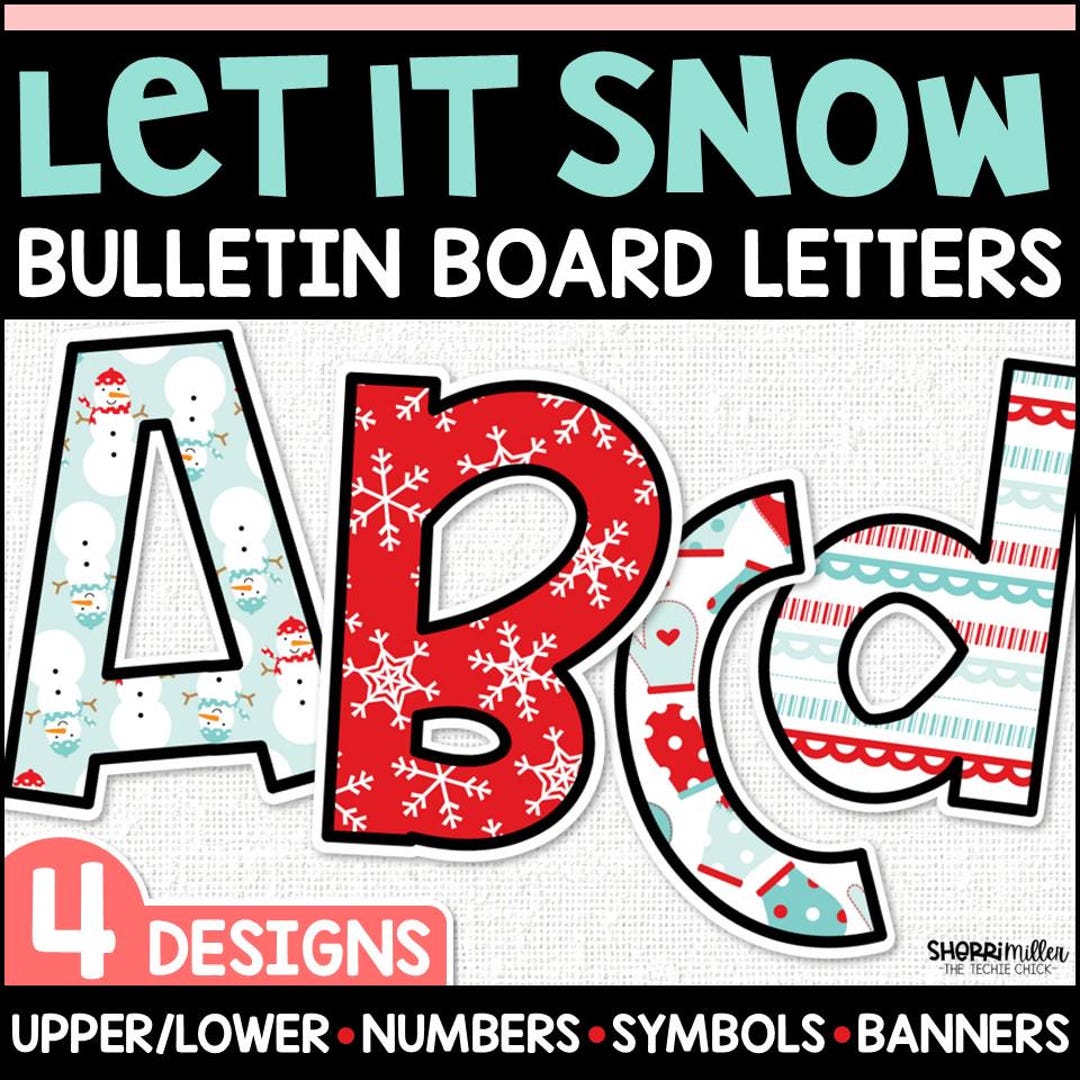 Winter Bulletin Board Letters Numbers Banners & Ideas, Christmas ...