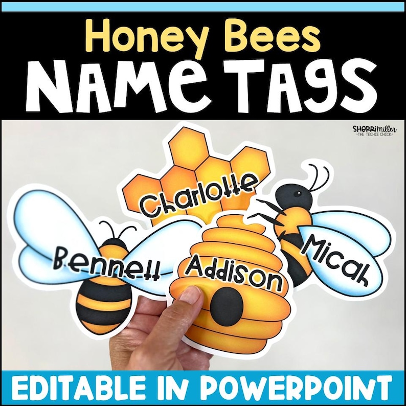 Editable Honey Bee Name Tags for Back to School Classroom Decor ...