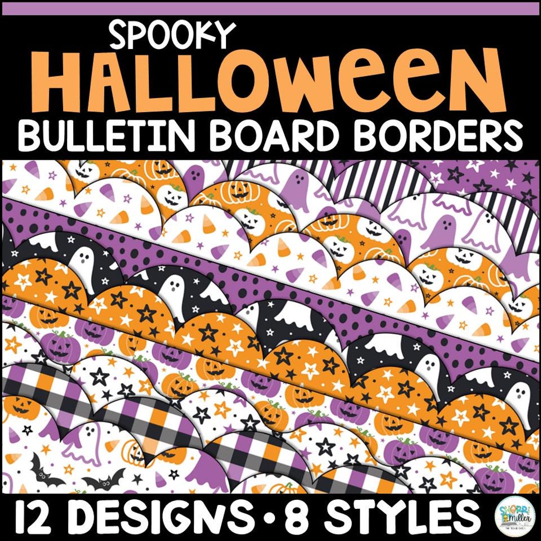 Spooky Halloween Bulletin Board Borders, Fall Teacher Classroom ...