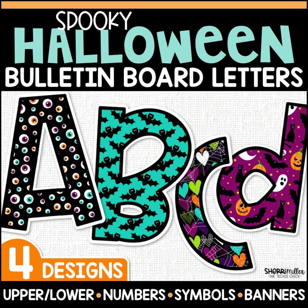 Halloween Spooky Bulletin Board Letters & Ideas, Fall Printable ...