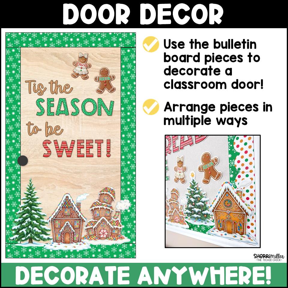 Gingerbread House Bulletin Board Kit and Door Decor, December Bulletin ...