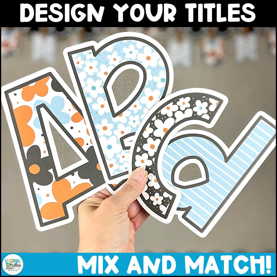 Spring Bulletin Board Letters, April Classroom Door Decor, Floral ...