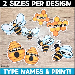 Editable Honey Bee Name Tags for Back to School Classroom Decor ...