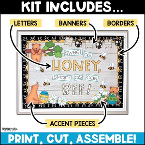 Bee Bulletin Board Kit, Spring Bulletin Board Set and Door Decor Ideas ...