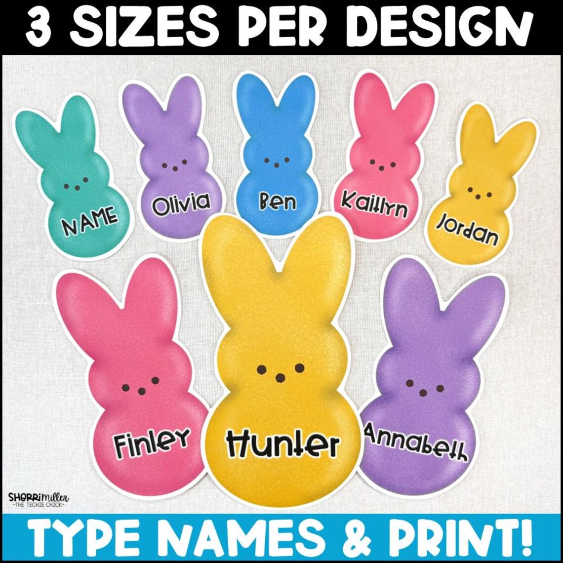 Editable Spring Peeps Name Tags for April Classroom Decor, Easter ...