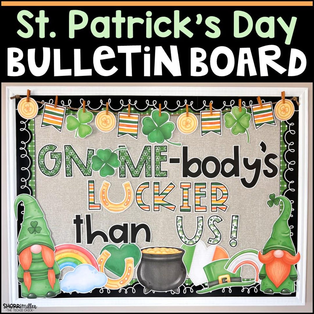 Gnomes St. Patrick's Day Bulletin Board Kit, March Bulletin Board or ...