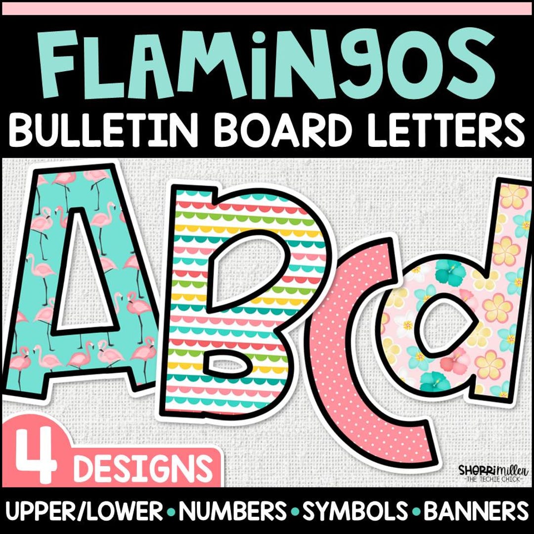 Flamingos Summer Bulletin Board Letters, End of Year Bulletin Board ...