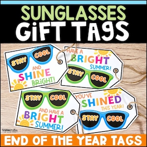 Sunglasses End of Year Gift Tag, Have a Bright Summer, Stay Cool and ...