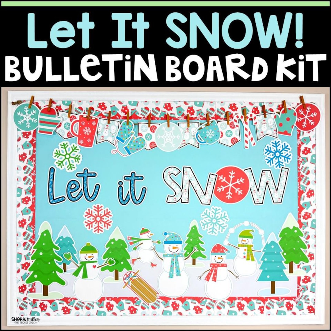 Winter Wonderland Bulletin Board Kit & Door Decor, December Christmas ...