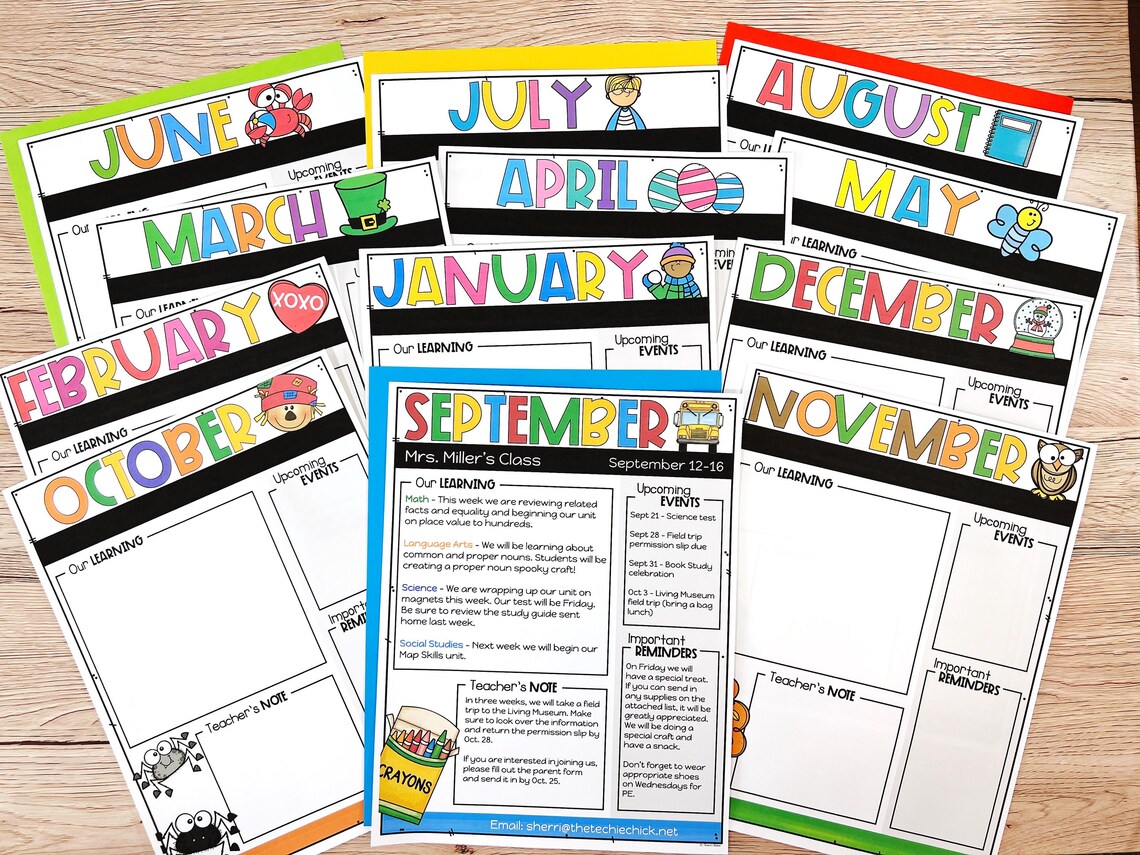Editable Classroom Newsletter Templates, Weekly or Monthly Newsletters ...