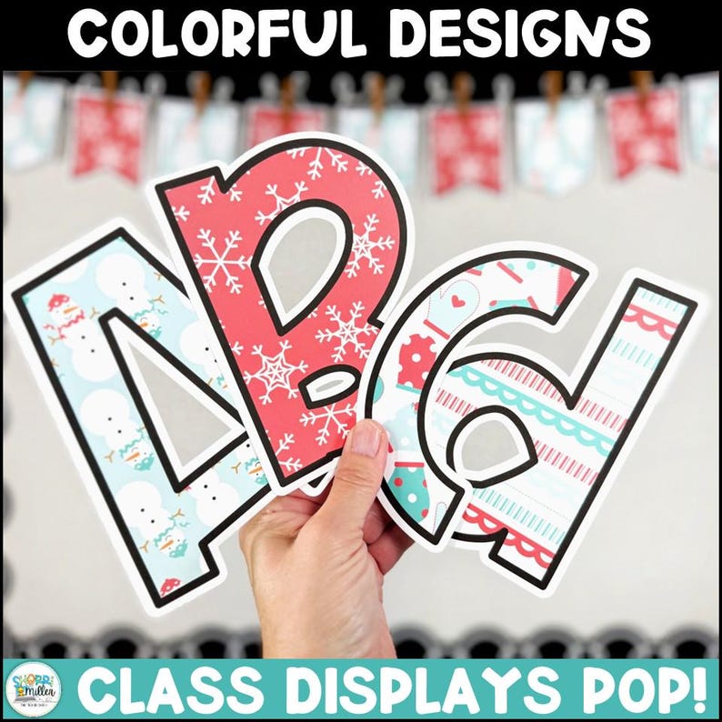 Winter Bulletin Board Letters Numbers Banners & Ideas, Christmas ...