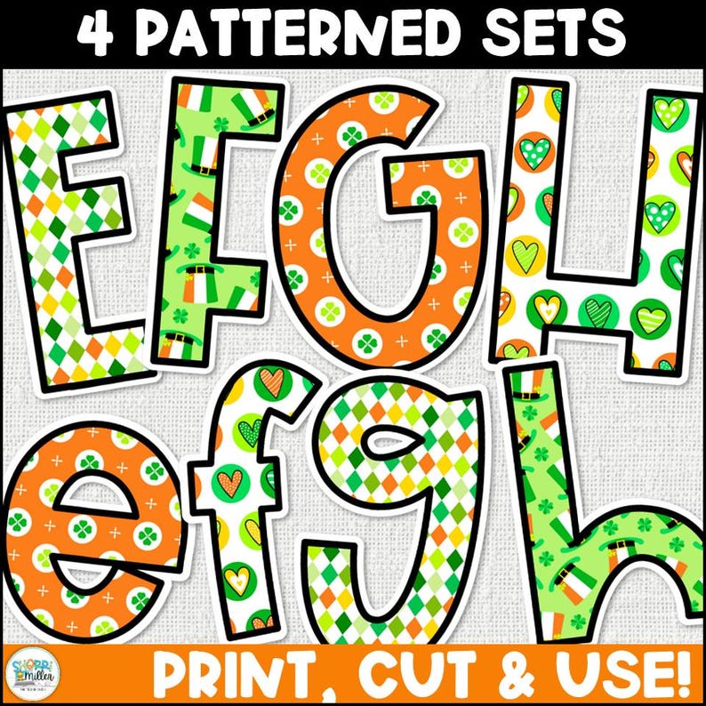 St. Patrick's Day Bulletin Board Letters, A-Z Bulletin Board Letters ...