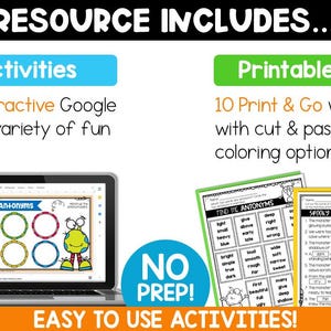 Synonyms and Antonyms Worksheets, 2nd 3rd and 4th Grade and Homeschool ...