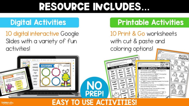 Synonyms and Antonyms Worksheets, 2nd 3rd and 4th Grade and Homeschool ...