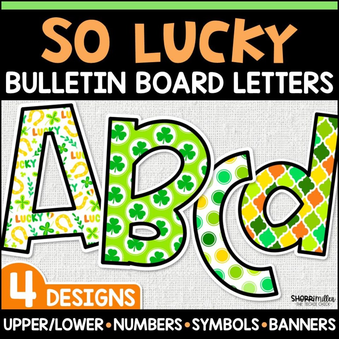 Lucky St. Patrick's Day Bulletin Board Letters, A-Z Bulletin Board ...