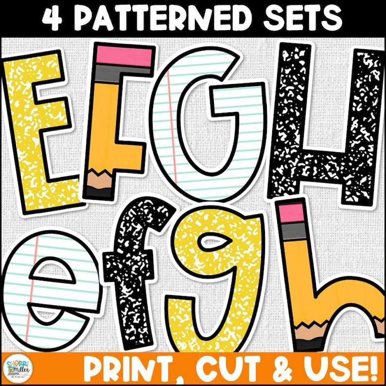 Back to School Supplies Bulletin Board Letters and Ideas, Printable ...