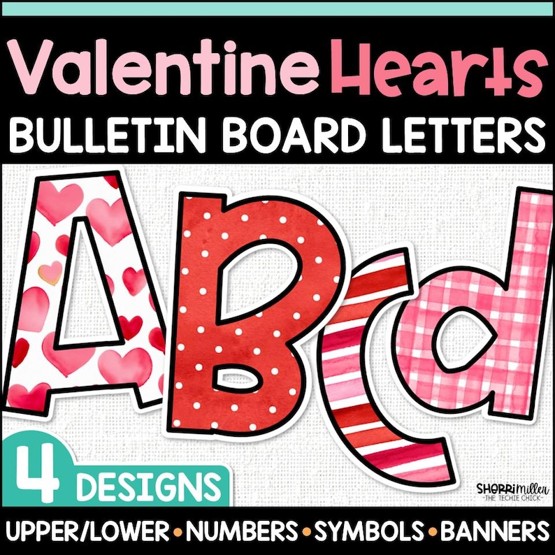 Valentine's Day Bulletin Board Letters Numbers Banners, February ...