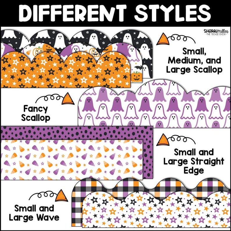 Spooky Halloween Bulletin Board Borders, Fall Teacher Classroom ...