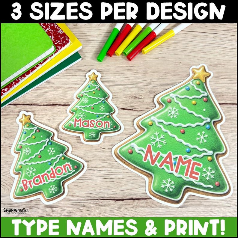 Editable Gingerbread Christmas Name Tags Winter Classroom Decor ...