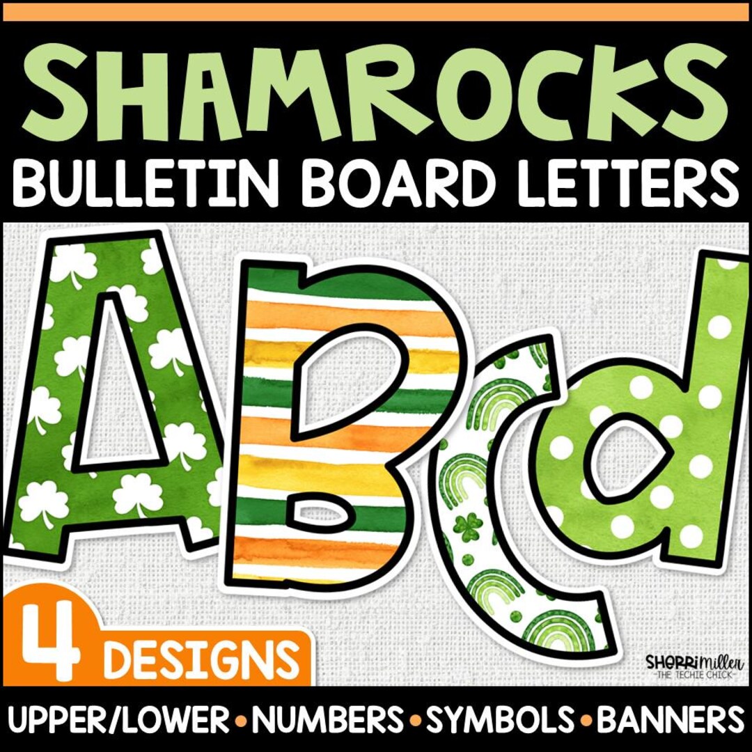 St. Patrick's Day Bulletin Board Letters, A-Z Bulletin Board Letters ...