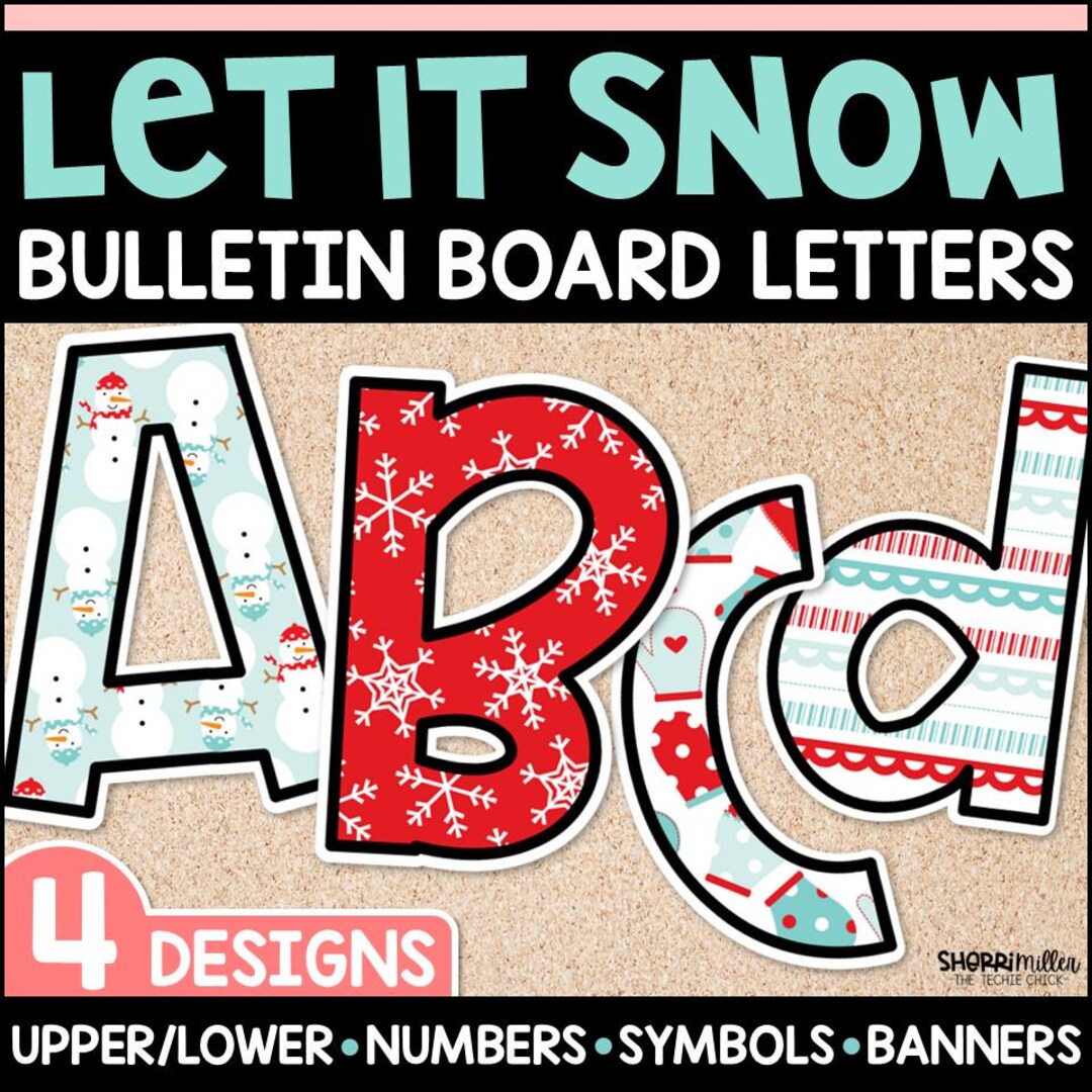 Let It Snow Winter Bulletin Board Letters, Numbers, Punctuation ...
