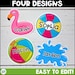 Summer Pool Editable Name Tags for Bulletin Board, Student Desk, Cubby ...