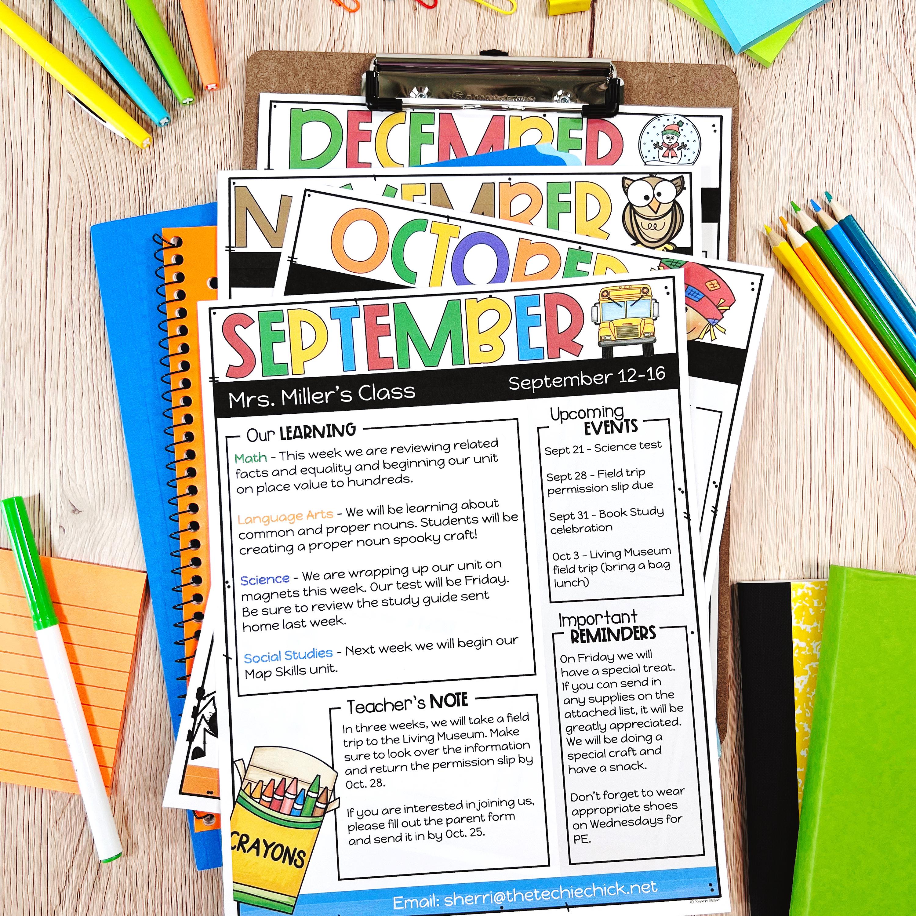 Editable Classroom Newsletter Templates, Weekly or Monthly Newsletters ...