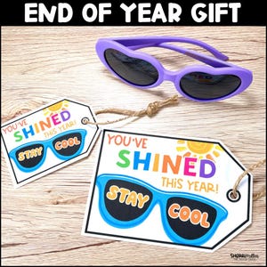 Sunglasses End of Year Gift Tag, Have a Bright Summer, Stay Cool and ...