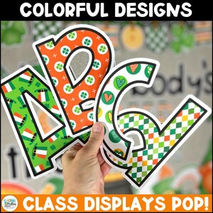 St. Patrick's Day Bulletin Board Letters, A-Z Bulletin Board Letters ...