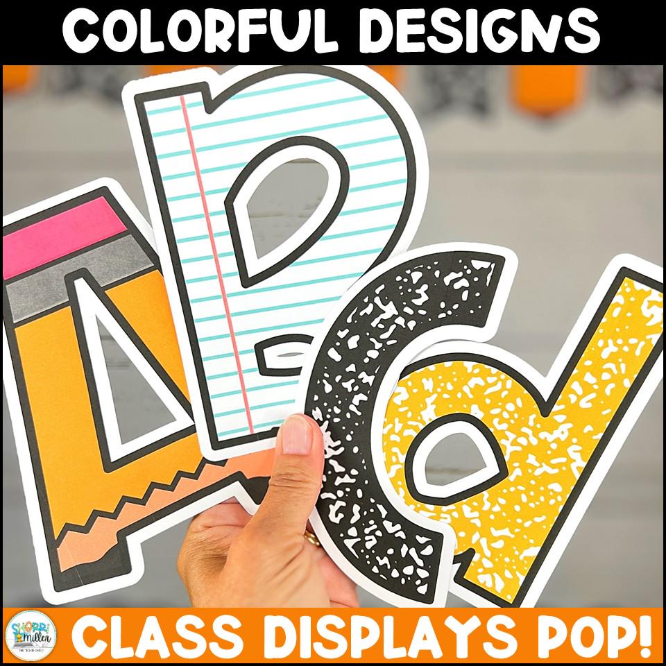 Back to School Supplies Bulletin Board Letters and Ideas, Printable ...