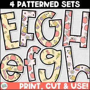 Groovy Back to School Bulletin Board Letters and Ideas, Printable Retro ...