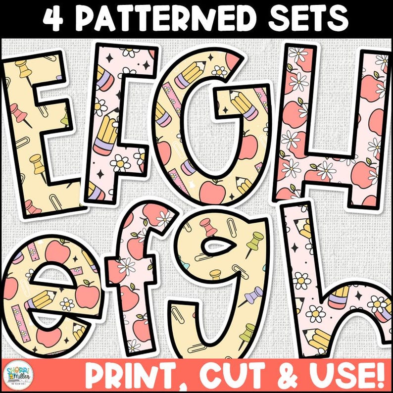 Groovy Back to School Bulletin Board Letters and Ideas, Printable Retro ...