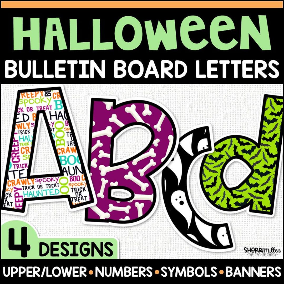 Halloween Bulletin Board Letters & Ideas, Fall Printable Haunted ...
