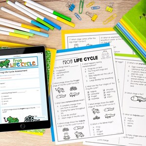 Frog Life Cycle Lesson Sequencing Vocabulary Posters Craft Cut and ...