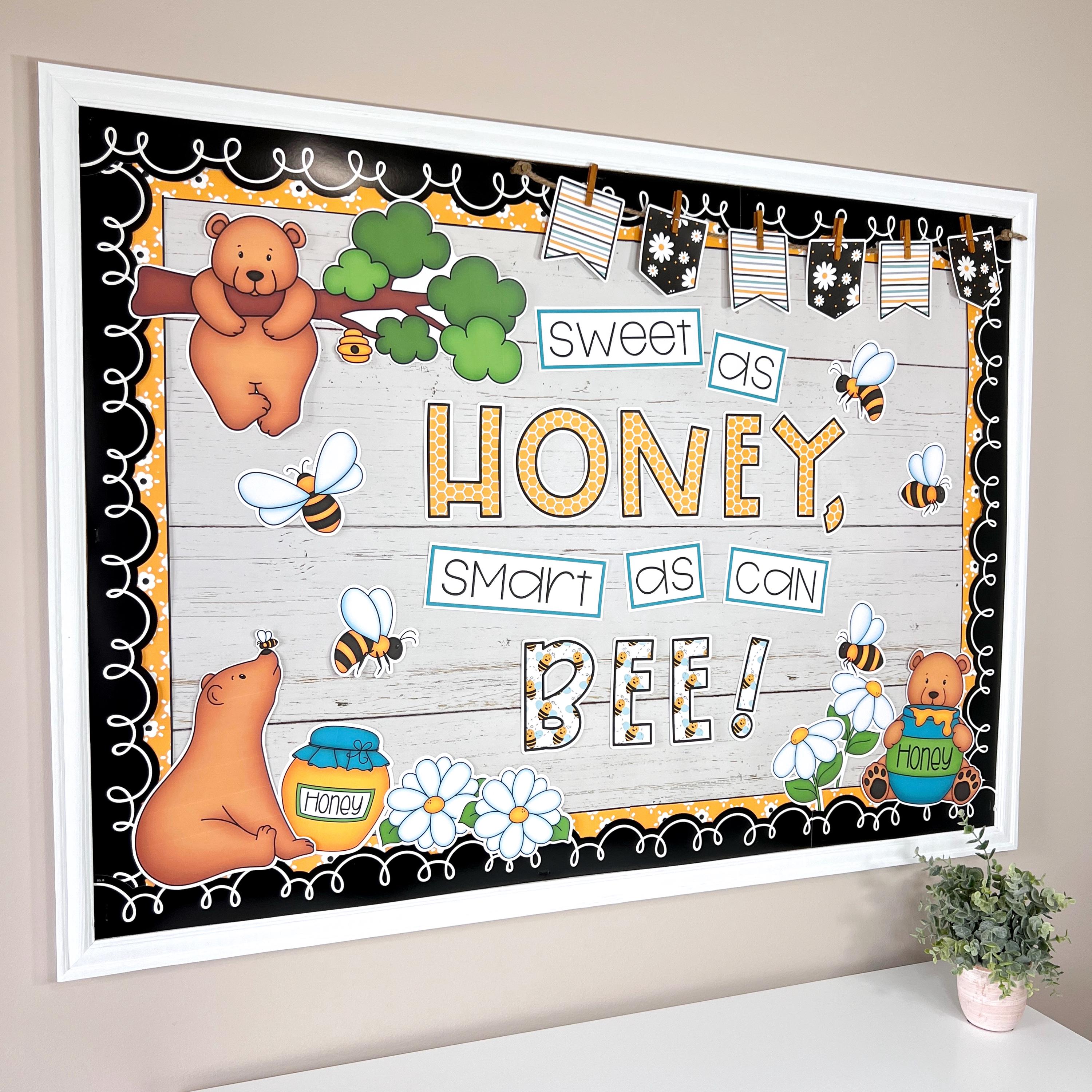 Spring Bee Bulletin Board Kit, April Bulletin Board Set and Door Decor ...