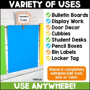 Composition Notebook Editable Name Tags for Classroom Decor Bulletin ...
