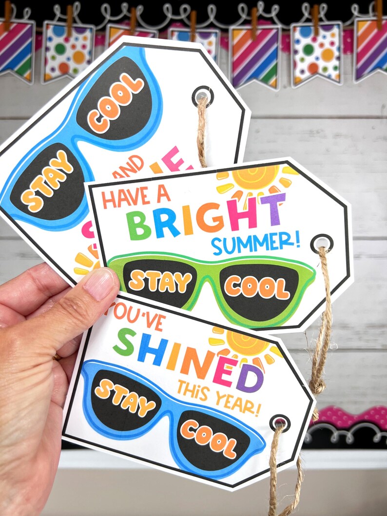 Sunglasses End of Year Gift Tag, Have a Bright Summer, Stay Cool and ...