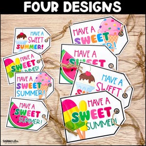 Have a Sweet Summer Gift Tag for End of Year, Watermelon Popsicle & Ice ...