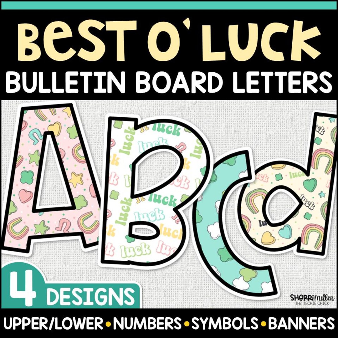 St. Patrick's Day Lucky Charms Bulletin Board Letters, A-Z Bulletin ...
