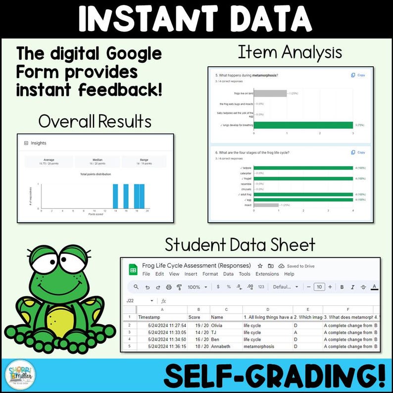 Life Cycle of a Frog Science Test, Vocabulary and Stages, 2nd & 3rd ...