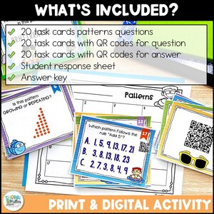 Growing Shrinking and Repeating Patterns Fun Math Task Cards & Scoot ...