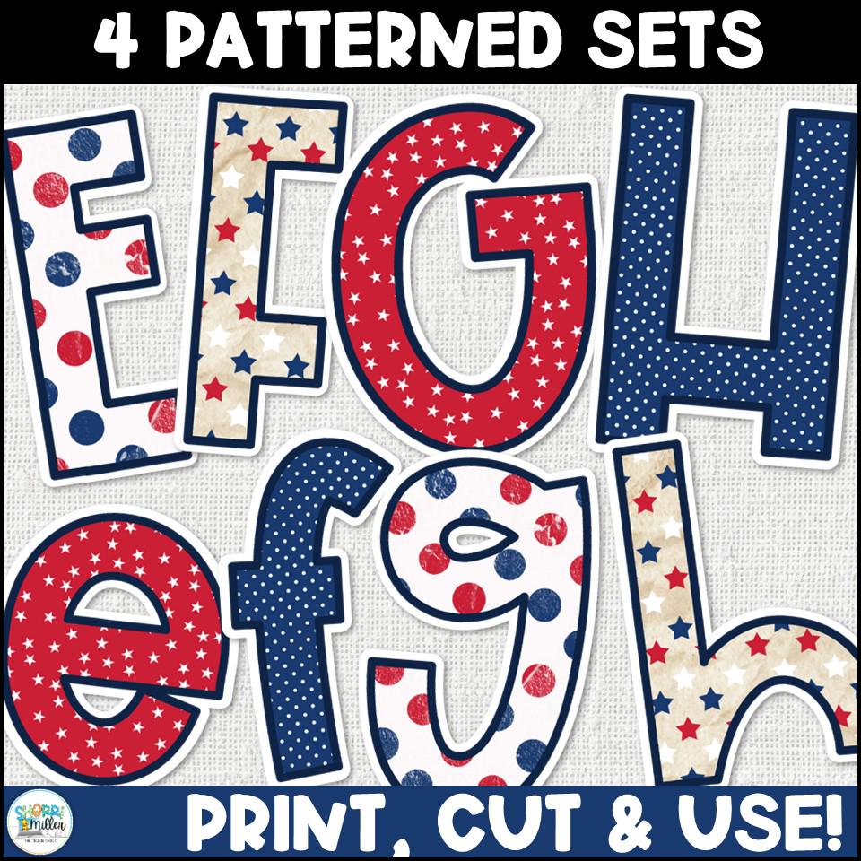 Patriotic Stars Bulletin Board Letters, US History Bulletin Board ...