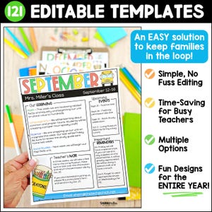 Editable Classroom Newsletter Templates, Weekly or Monthly Newsletters ...
