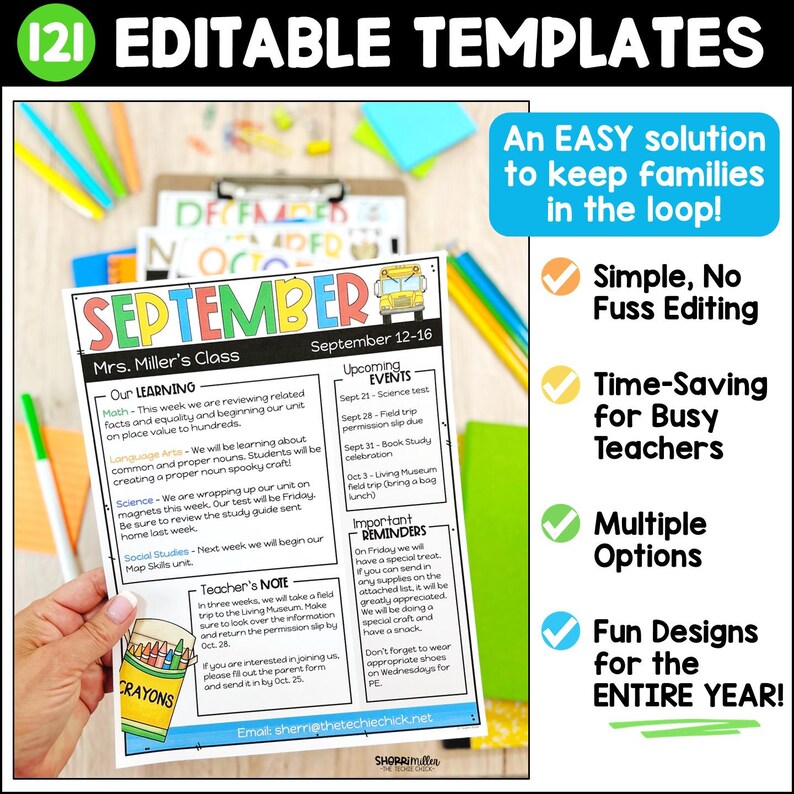Editable Classroom Newsletter Templates, Weekly or Monthly Newsletters ...