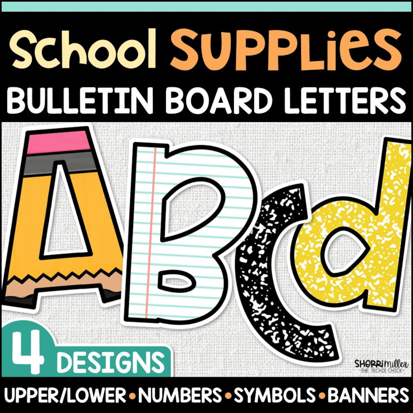 Back to School Supplies Bulletin Board Letters and Ideas, Printable ...