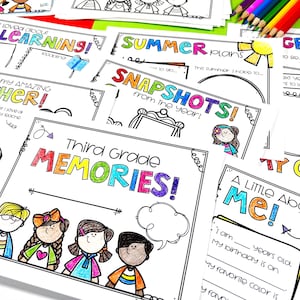 End of the Year Memory Book, Kindergarten 1st 2nd 3rd 4th 5th Grade ...