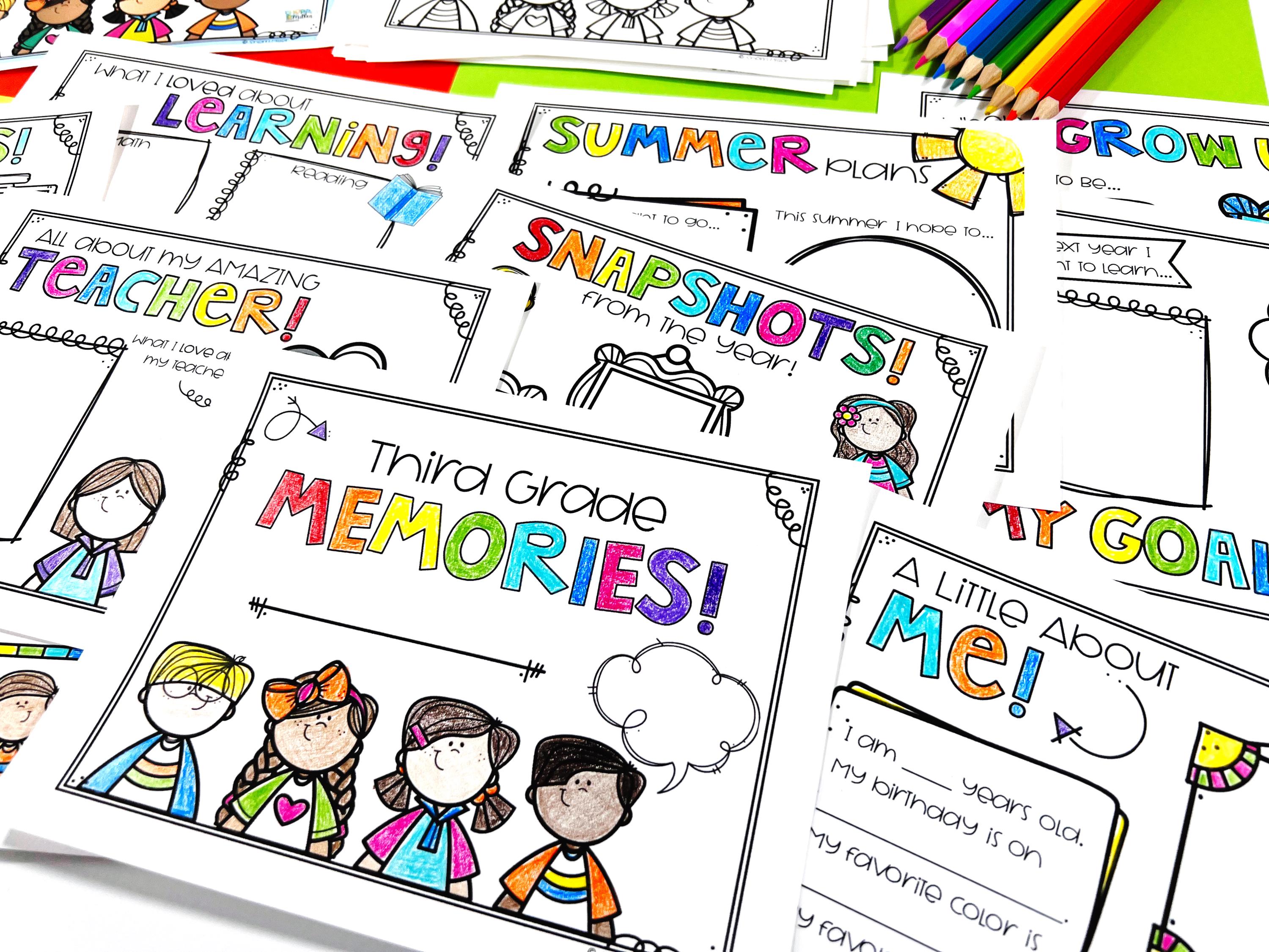 End of the Year Memory Book, Kindergarten 1st 2nd 3rd 4th 5th Grade ...